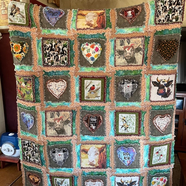 Human Heart Quilt Panel Physician Wall Art Cotton Muslin Anatomy Fabric ...