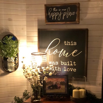 This Home Was Built on Love Wood Sign 24x24 Home - Etsy