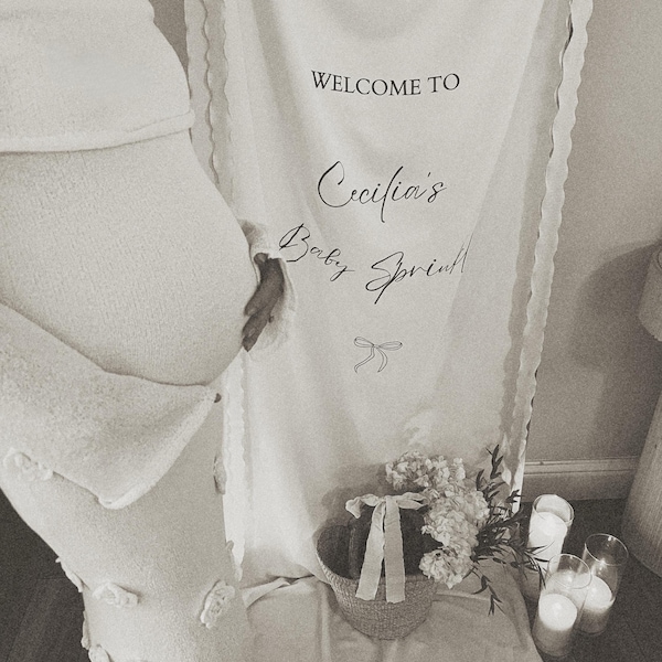 Personalized Fabric Baby Shower Sign, Custom Baby Shower Sign, Welcome ...