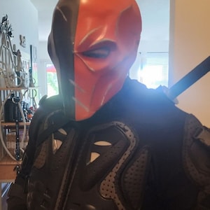 Red Hood Helmet Rebirth Version With Damage Cosplay Burgundy Costume ...