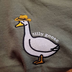 Embroidered Silly Goose Sweatshirt, Embroidered Cowboy Hat Crewneck ...