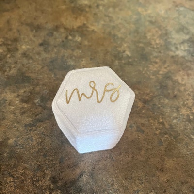 Wedding Ring Box Mrs Ring Box Engagement Ring Box Hexagon Velvet Ring ...