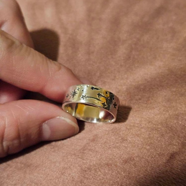 Star Fall Ring Band Rings Silver ACOTAR Inspired Ring Sterling Silver ...