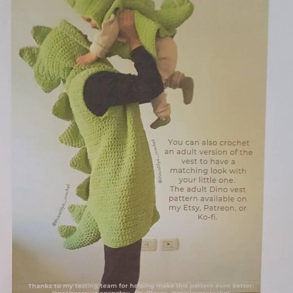 KIDS' Dinosaur Vest Crochet Pattern | 0 to 5 Years | Pattern is in ...
