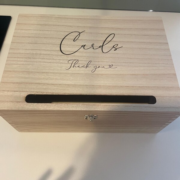 Personalised Wooden Card Box - Post Box, Wedding Cards - Memory Box ...