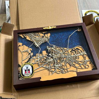 Personalized Norfolk Epoxy Map Military Promotion Farewell Gift ...
