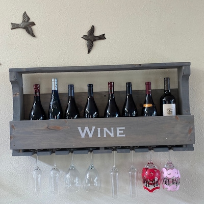 Personalized Gift Wedding Gift Wine Rack Gift Rustic Wine Rack Wedding ...
