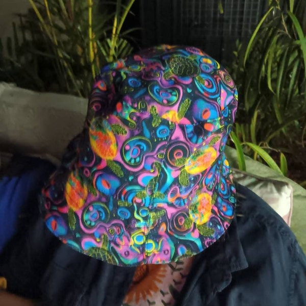 Trippy Smiley Face Bucket Hat Reversible Bucket Hat Rave Hat Trippy ...