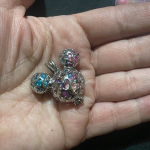 Mickey Head Hidden Mickey Necklace Scrollwork Pendant Silver Locket ...