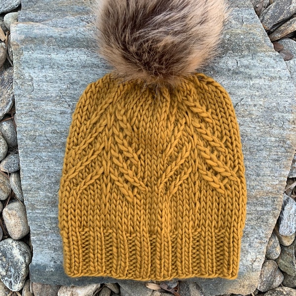 KNITTING PATTERN Into the Pines Hat and Mitten Set // Pine Tree Hat ...
