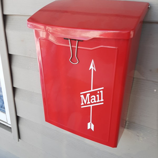 Personalized Wall Mount Mailbox Wall Mount Modern Red Wall Mounted ...