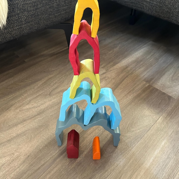 Wooden 123 Numbers Puzzle, Gift for Toddlers Kids, Natural Handmade ...