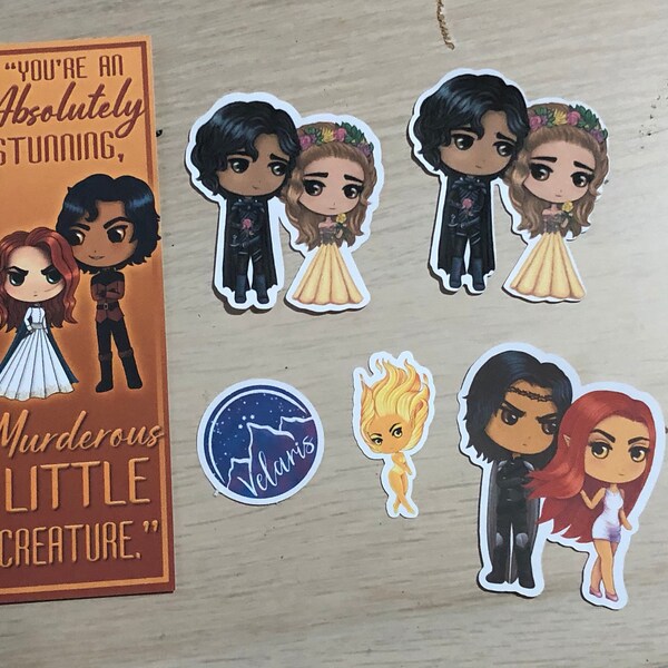Chibi ACOTAR Couples Stickers, From the Series A Court of Thorns and ...