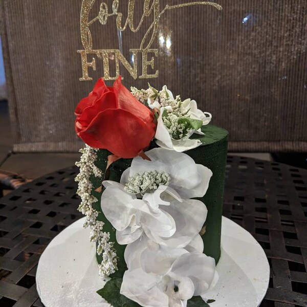 Forty Fine Cake Topper, Birthday Cake Topper - Etsy