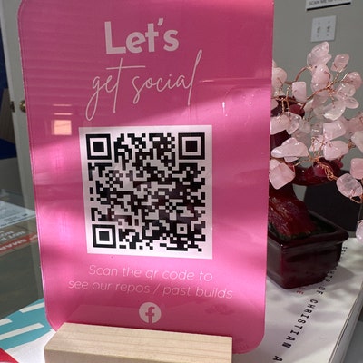 Mini QR Code Social Media Display Sign Facebook Instagram Business Sign ...