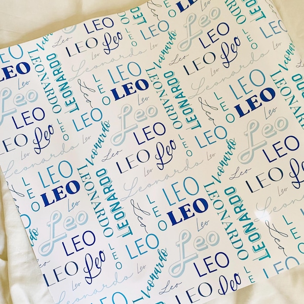 Custom Name Collage Personalized Wrapping Paper, Custom Name Wrapping ...