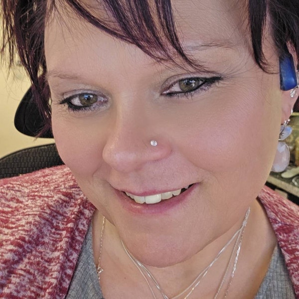 14K Solid White Gold or Yellow Gold Nose Bone, Nose Ring Clear CZ ...