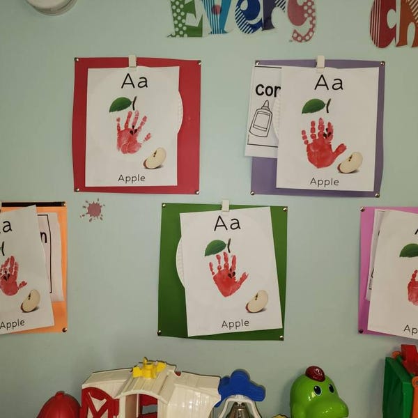 A-Z ABC Alphabet Handprint Craft Art Phonic Book / Baby Toddler Child ...