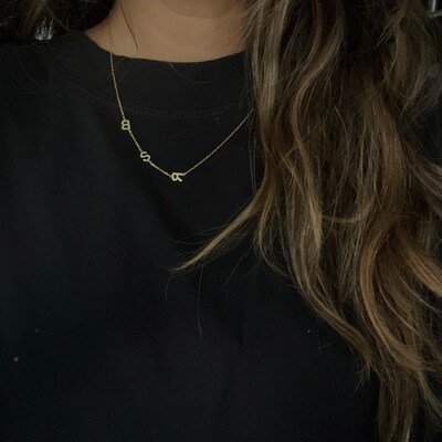 Off-center Letter Necklace by Caitlynminimalist Sideways Initial ...
