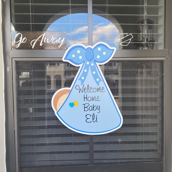 Welcome Home Baby Door Sign Its a Boy Hospital Door Hanger Its a Girl ...
