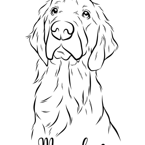 Custom Line Drawing Pet| Dog Portrait INK| Tattoo Commission| Line Art ...