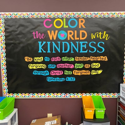 Teacher Ready Made Bulletin Board/color the World/kindness/elementary ...