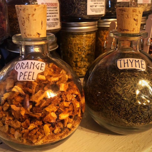 Round Crystal Clear Glass Potion Bottle With Cork Perfect Larping ...