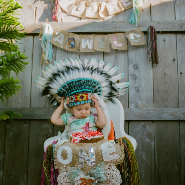 Custom Order Real Feather Chief Indian Headdress Replica, Native ...