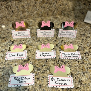 Minnie Mouse Food Signs-set of 8 - Etsy