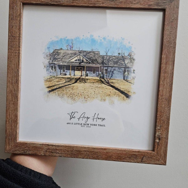 Personalised Watercolour House Portrait, New Home Print Gift ...