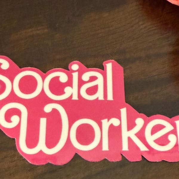 Social Worker Sticker: Pink Vinyl Decal, LCSW MSW Gift - Etsy