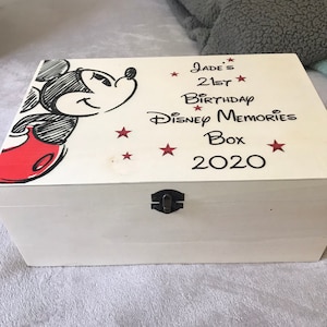 Vintage Disney Keepsake Memory Box Personalized 21st Birthday Wooden ...