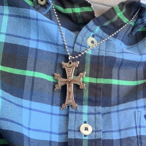 Large Ethiopian Coptic Cross, Etched in Stainless Steel on Chain | Sts ...