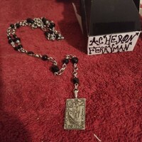 Art Deco Fiery Natural Opal & Angel Hair Rutilated Quartz Necklace With ...