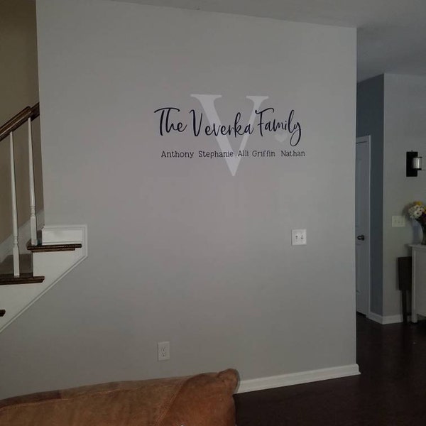 Last Name Wall Decal- Custom Last Name Decal - Custom Family Decal ...