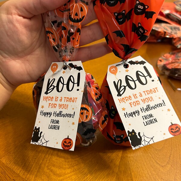 Halloween Favor Tags, Boo Gift Tags, Trick or Treat Favor Tags, Treat ...