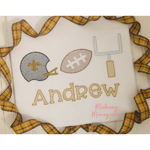 Football Trio Sketch Embroidery Design - Etsy