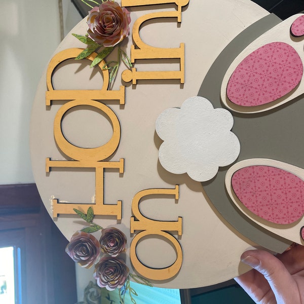 Hop on in Bunny Tail Sign, Digital Download, Round Door Hanger Svg ...