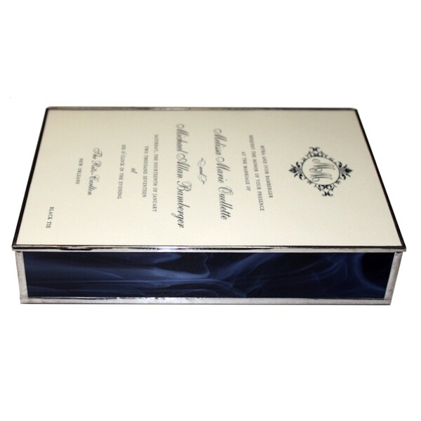 Glass Wedding Invitation Keepsake Box in Five Choices of Clear Textured ...