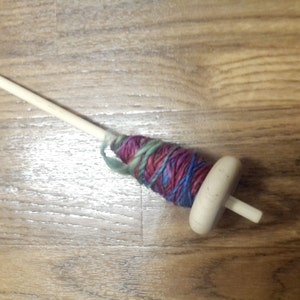 4oz Drop Spindle Bottom Whorl Kit for Beginner W/ Fiber Wool Yarn ...