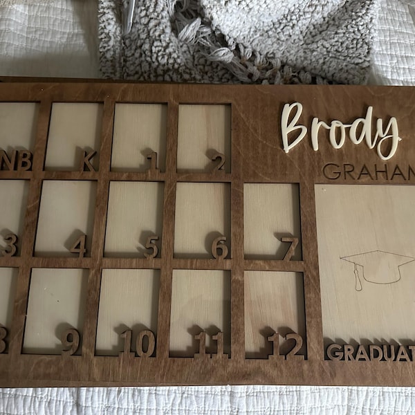 School Years Photo Frame * Pre K Grade 12 to Graduation Picture Frame ...