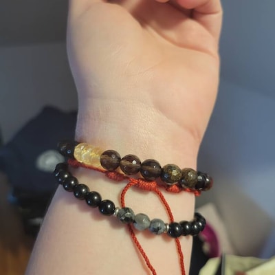 Chunky Earthing Bracelet Bronzite, Moss Agate, Prehnite, Rutile Quartz ...