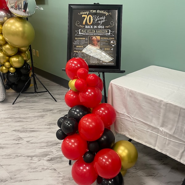 70th Birthday Poster. 70th Birthday Chalkboard. 70th Anniversary Poster ...