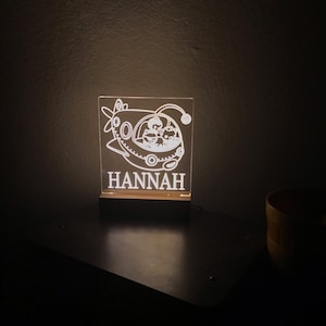 Acrylic Engraved LED Lamp With Solid Wooden Base. Christmas - Etsy