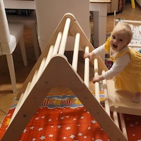 Montessori Kletterer, Bogenwippe mit Kissen, Wippe holz, Kletterbrett ...