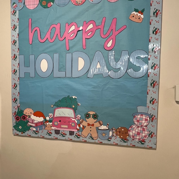 Retro Winter Bulletin Board, Winter Classroom Decor, Holiday Door Decor ...