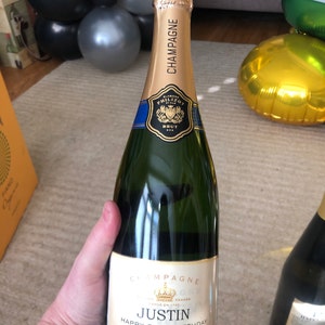 Personalised Champagne Gold Bottle Adult Label Happy Birthday | Etsy UK