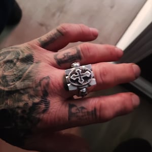 Baphomet Pentagram Caduceus Ring for Unisex Made of Sterling - Etsy