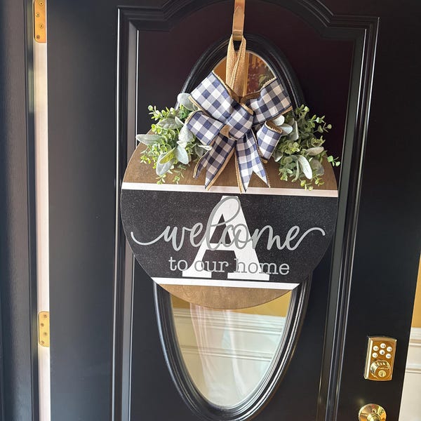 Front Door Decor Welcome to Our Home Year Round Wreath Front Door ...