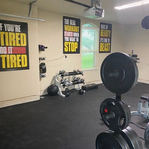 Home Gym Poster Set of 3 Fitness Training Wall Art Nobody - Etsy